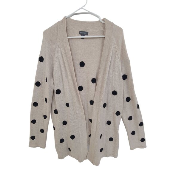 Market & Spruce | Sweaters | Market Spruce Womens Knit Cardigan White Black Polka Dot Size Xl ...